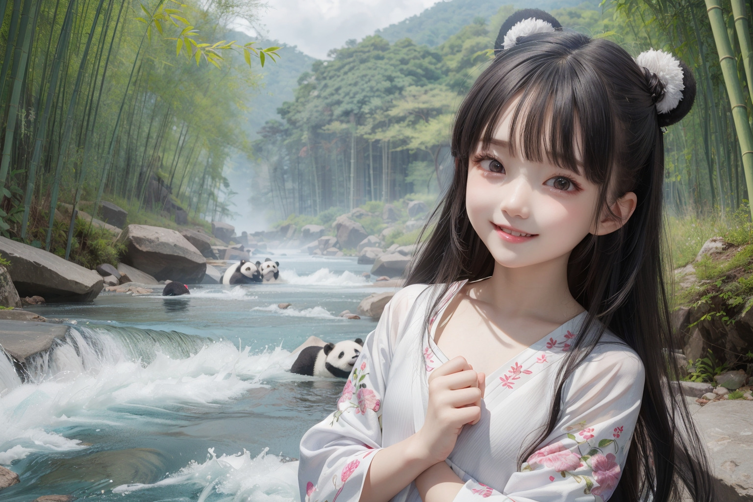 [elfttn] panda and girl | 画板 - Voiux 图库